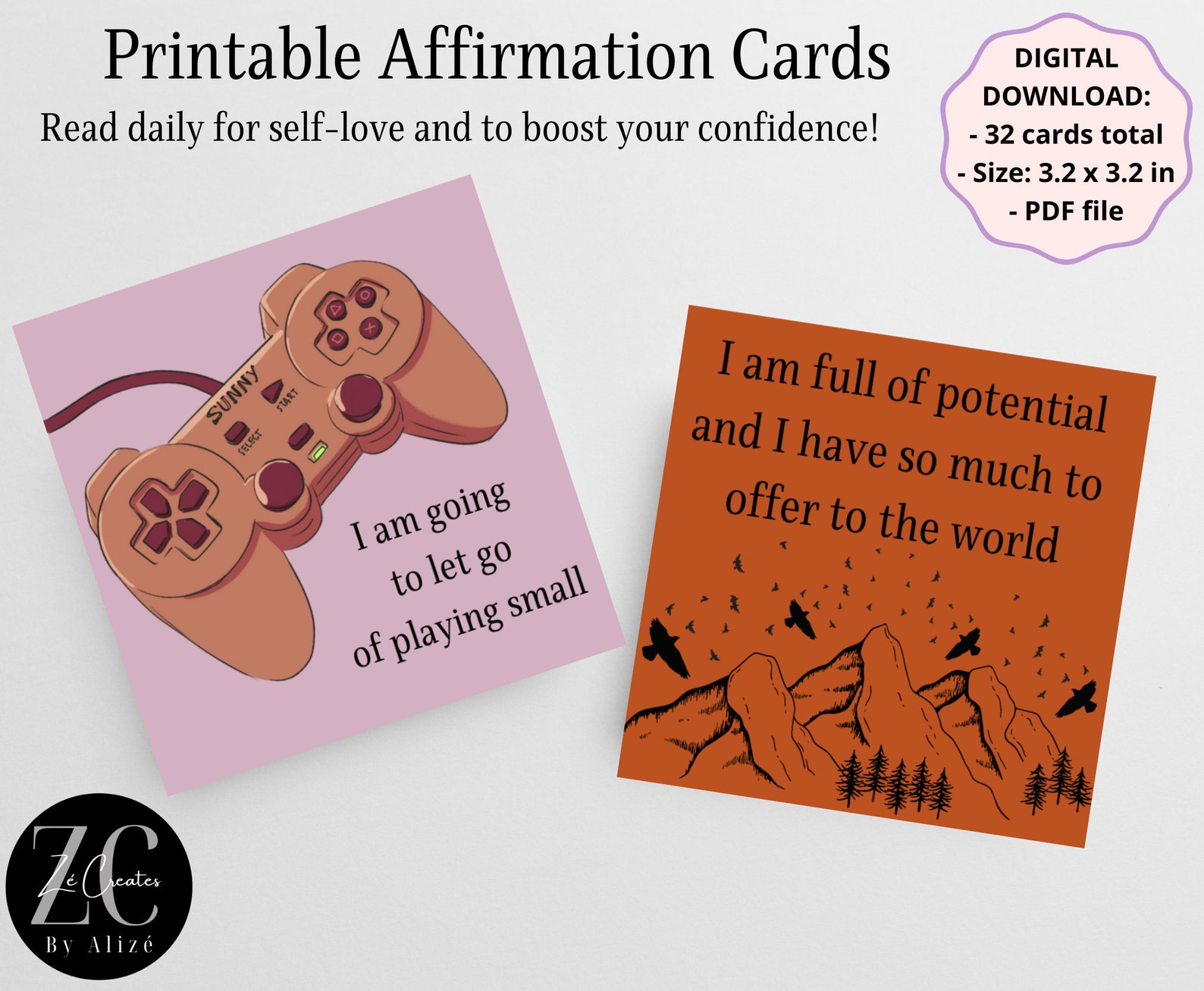 32 Printable Affirmation Cards Affirmation Cards to Boost - Etsy