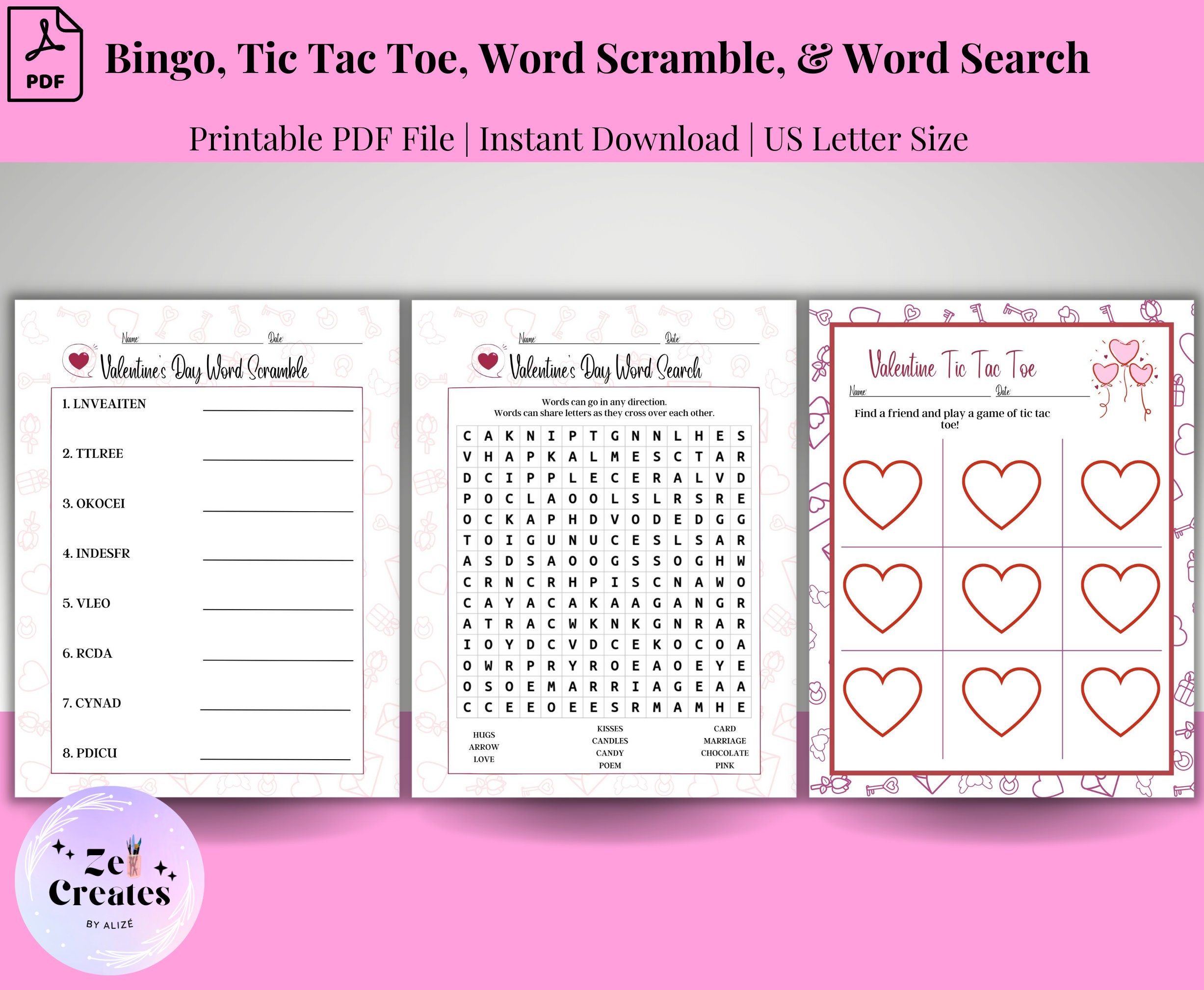 Printable Valentine's Day Activity Bundle for School, Printable ...