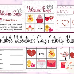 Printable Valentine's Day Activity Bundle for School | Etsy
