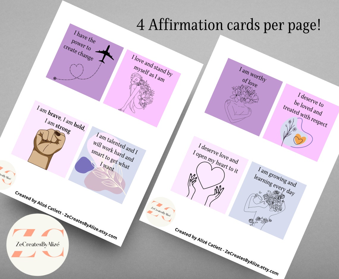 32 Printable Affirmation Cards Affirmation Cards to Boost | Etsy