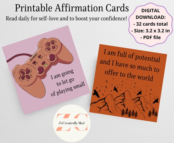 32 Printable Affirmation Cards Affirmation Cards to Boost | Etsy