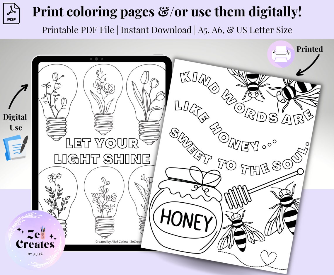 Printable Positive Affirmation Coloring Pages, Coloring Pages With ...