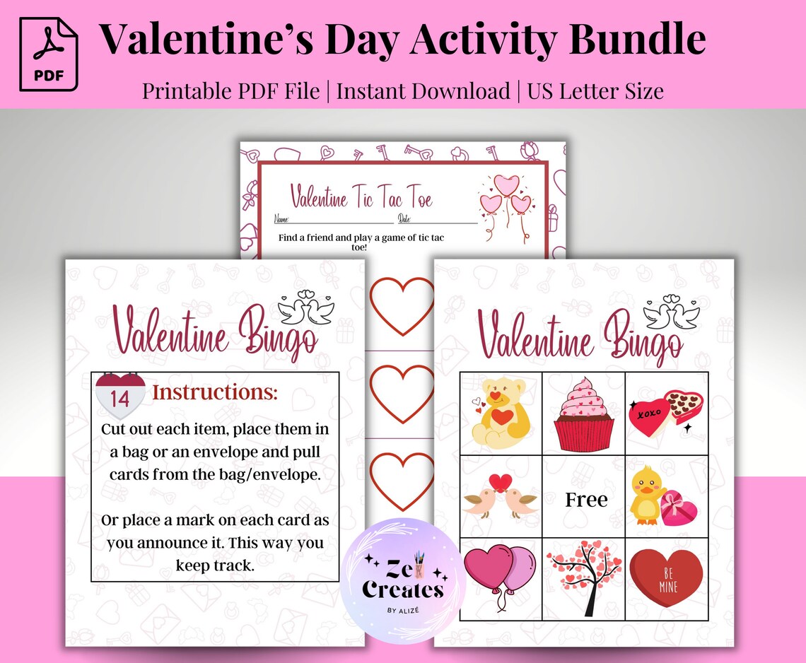 Printable Valentine's Day Activity Bundle for School, Printable ...