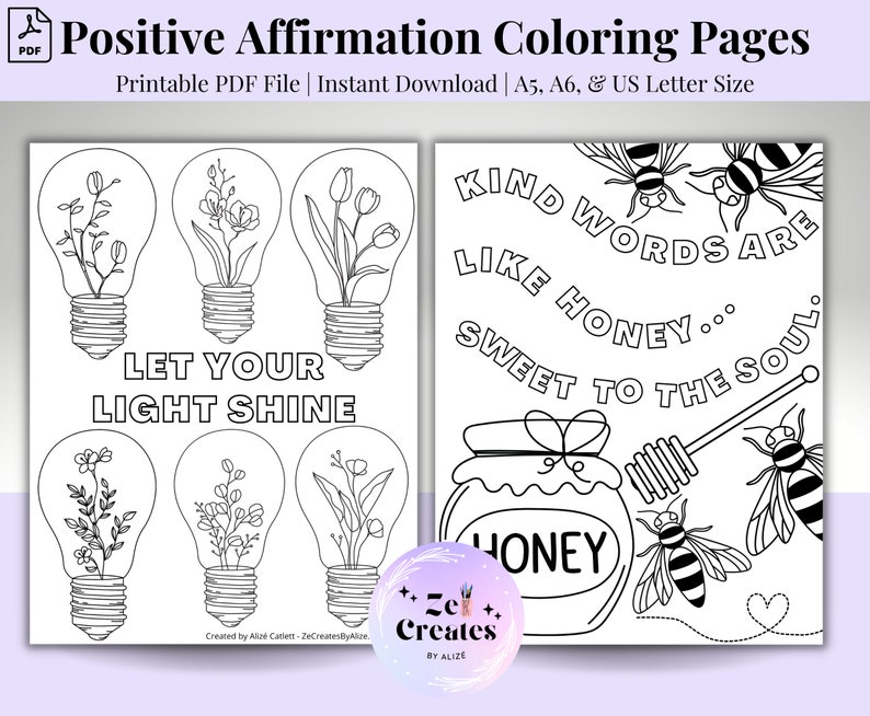Printable Positive Affirmation Coloring Pages, Coloring Pages With ...