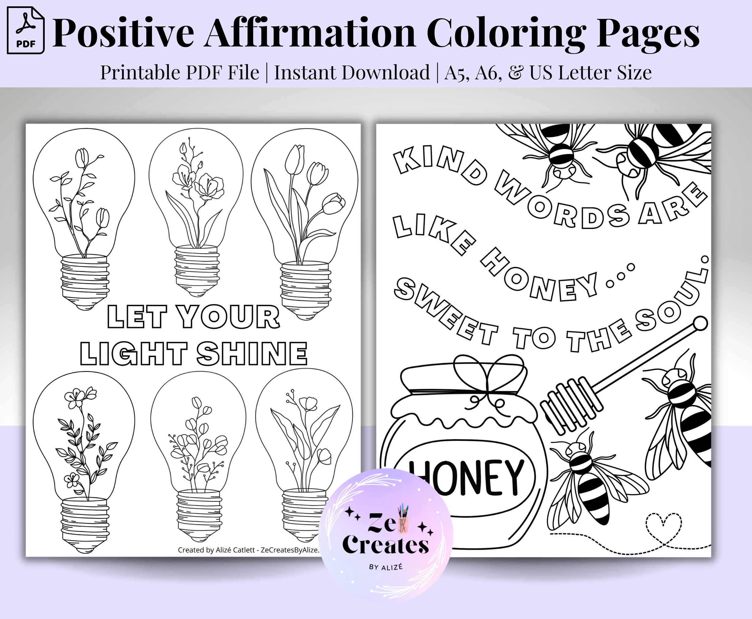 Printable Positive Affirmation Coloring Pages, Coloring Pages With ...
