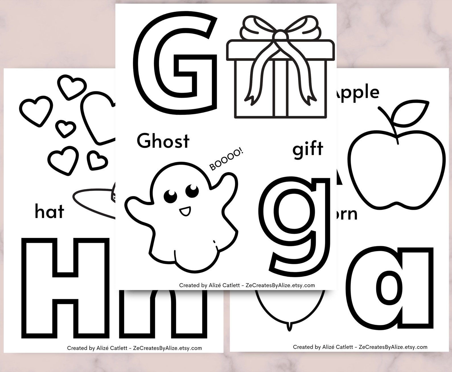 ABC Printable Coloring Pages ABC Alphabet Printable Coloring - Etsy