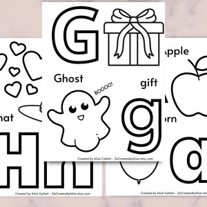 ABC Printable Coloring Pages ABC Alphabet Printable Coloring - Etsy