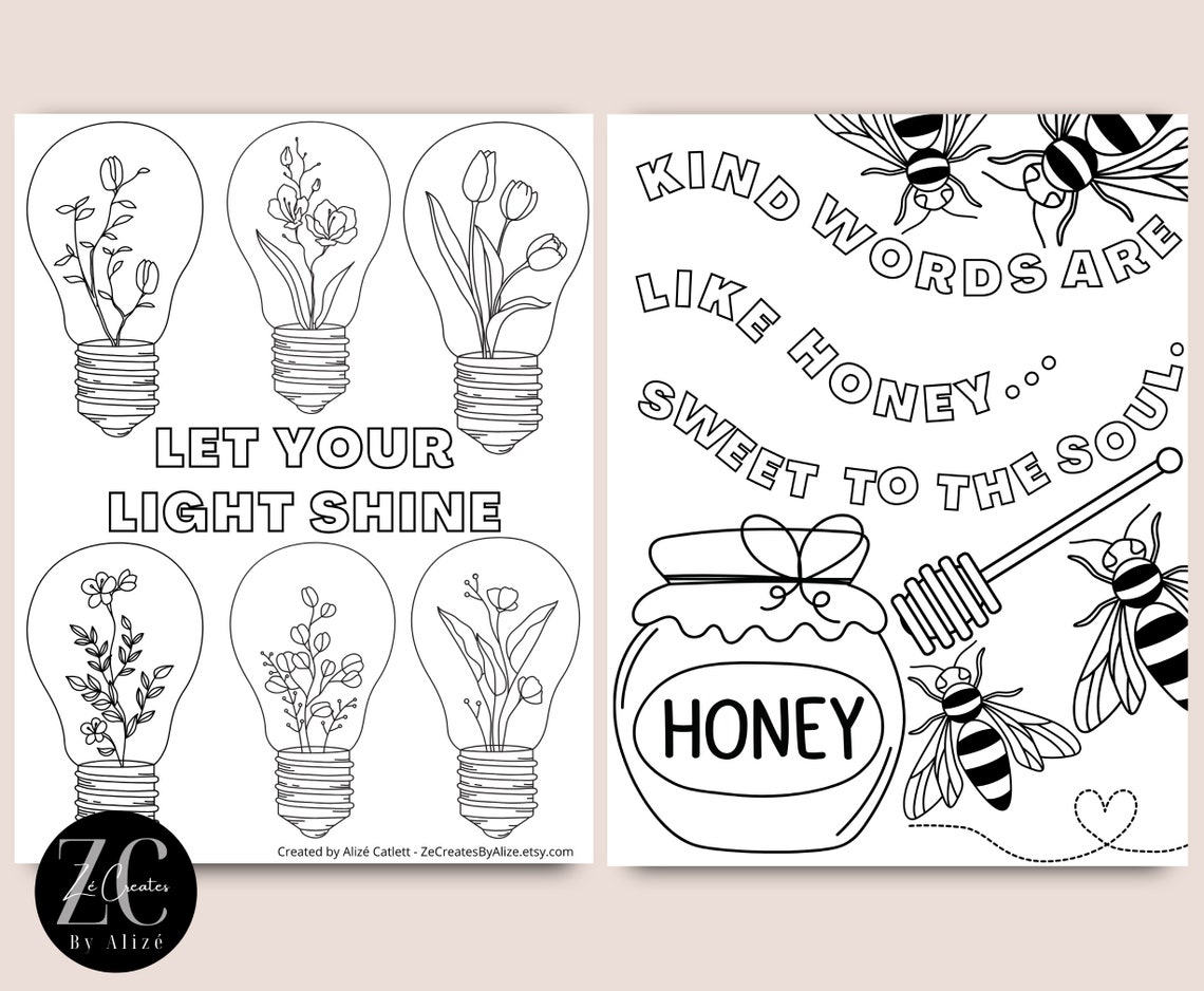 Printable Positive Affirmation Coloring Pages Coloring Pages - Etsy
