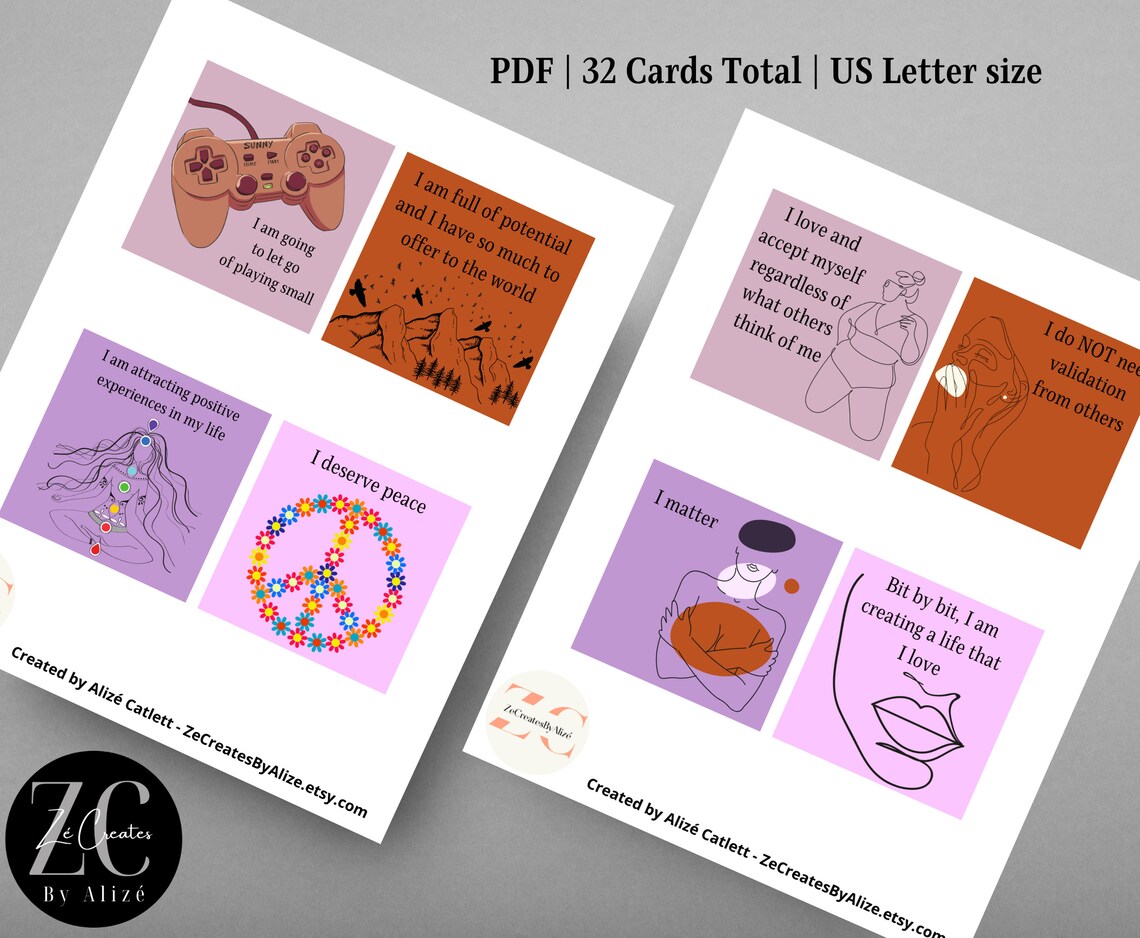 32 Printable Affirmation Cards Affirmation Cards to Boost - Etsy