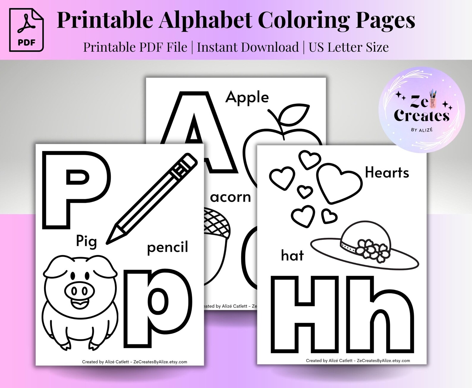 ABC Printable Coloring Pages, ABC Alphabet Printable Coloring Activity ...