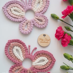 Macrame Butterfly Flower Pattern PDF Tutorial | Cute Pedants DIY | Summer Car Hanger | Beginner ...