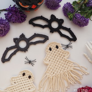 Macrame Bat & Ghost PDF Tutorial | Halloween Pattern DIY | Digital ...
