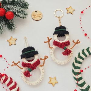 Christmas Macrame Snowman PDF Tutorial| DIY Pattern for Winter Ornament ...
