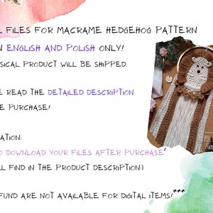 Tutorial PDF for Macrame Hedgehog Pattern| Step by Step Forest Animal Guide| DIY Autumn ...