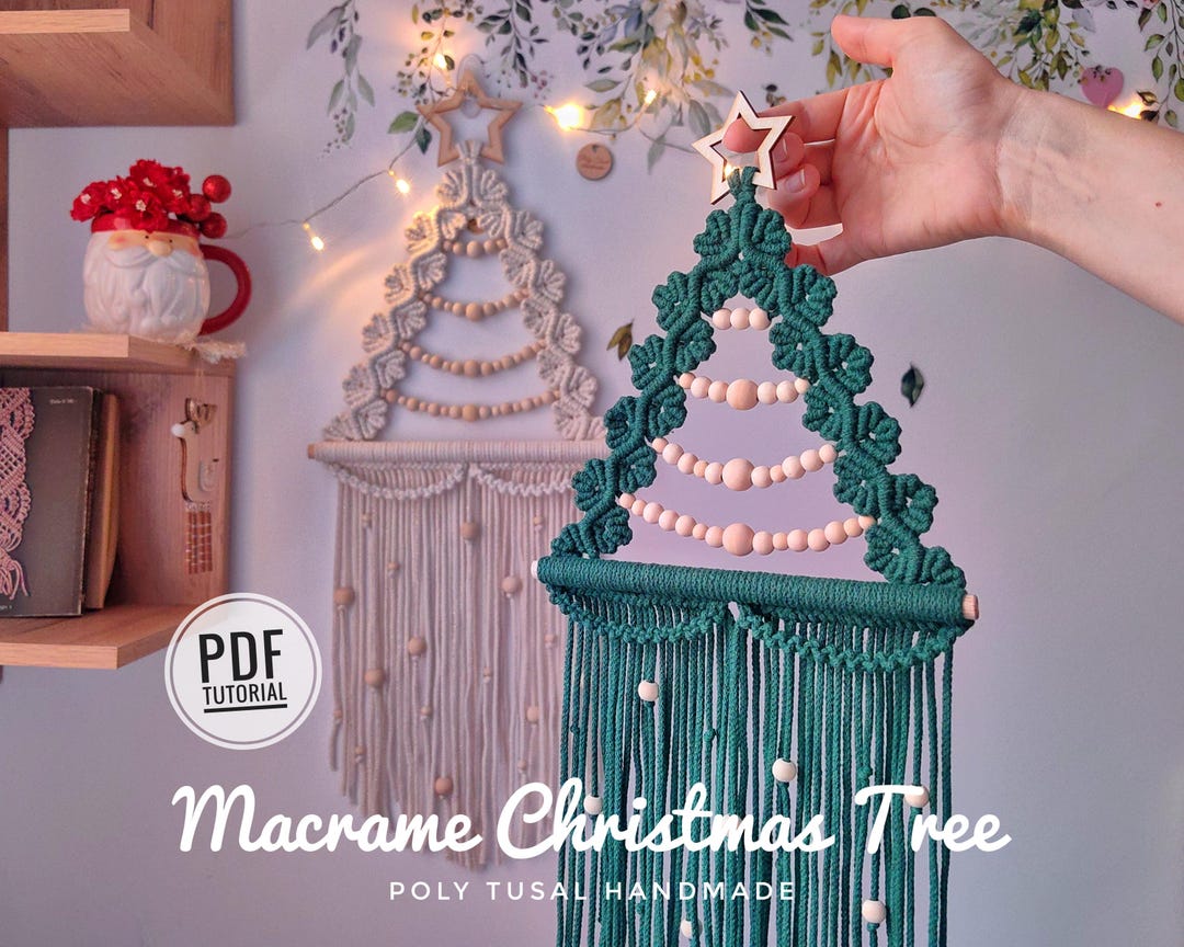Macrame Christmas Tree Tutorial, Boho Xmas Tree Pattern, Winter Style ...