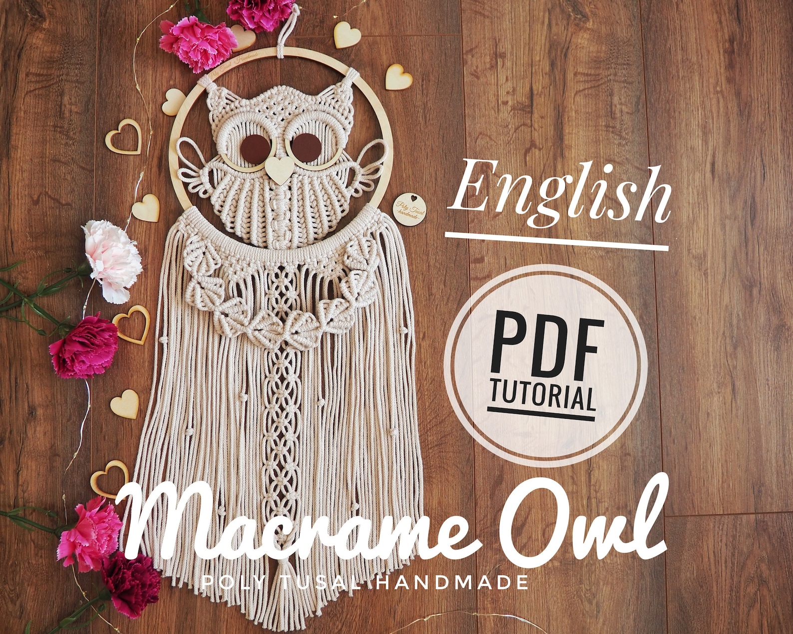TUTORIAL PDF for Macrame Owl Step by Step Guide Cute Wall Hanging ...