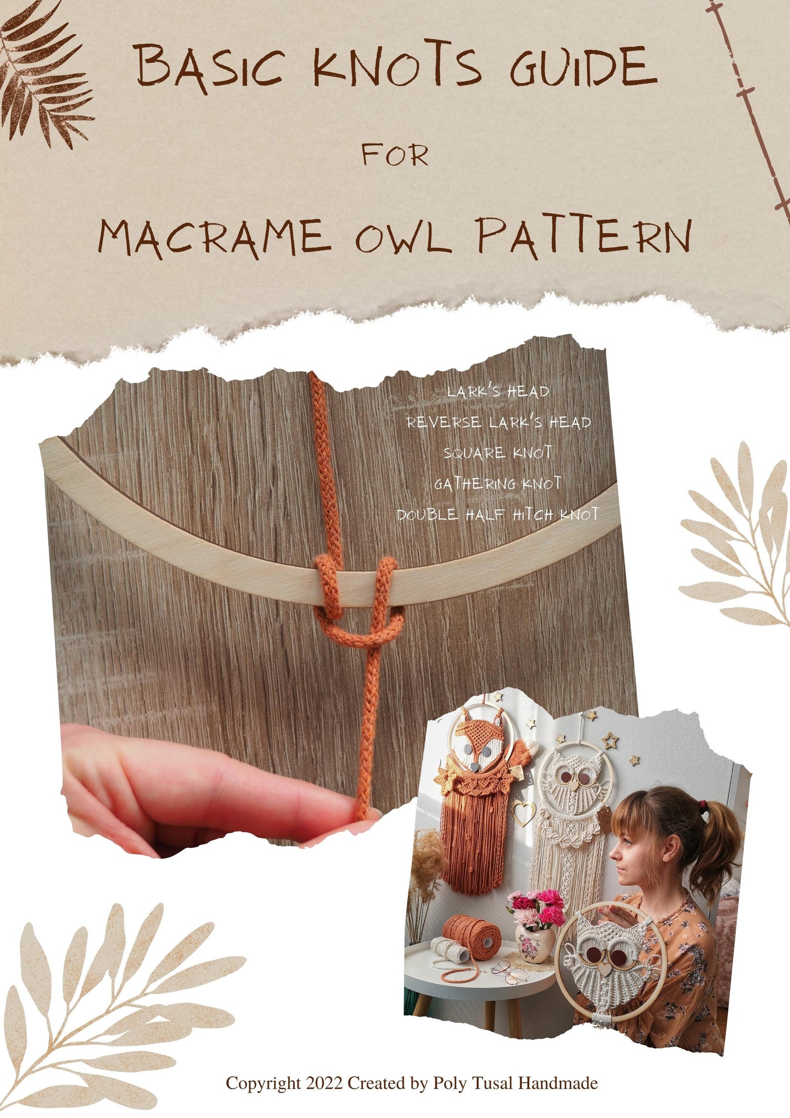 TUTORIAL PDF for Macrame Owl Step by Step Guide Cute Wall Hanging ...