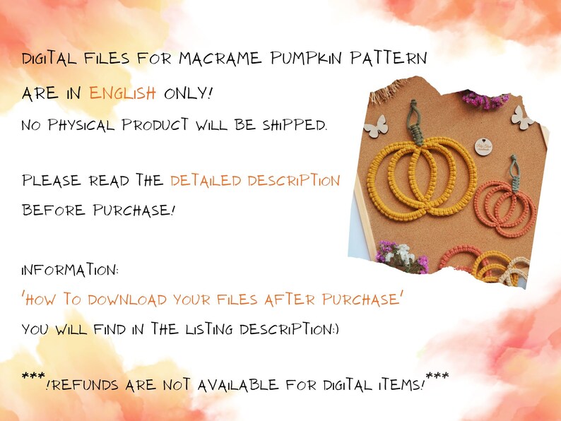 Macrame Pumpkin Pattern PDF Tutorial | Easy Halloween DIY | Digital ...
