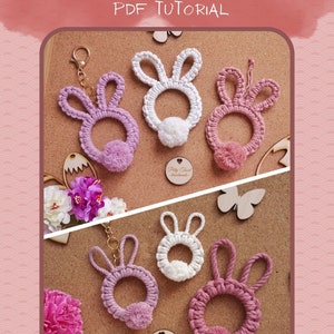 Macrame Bunny PDF Tutorial: Easter Rabbit Keychain Pattern (digital ...