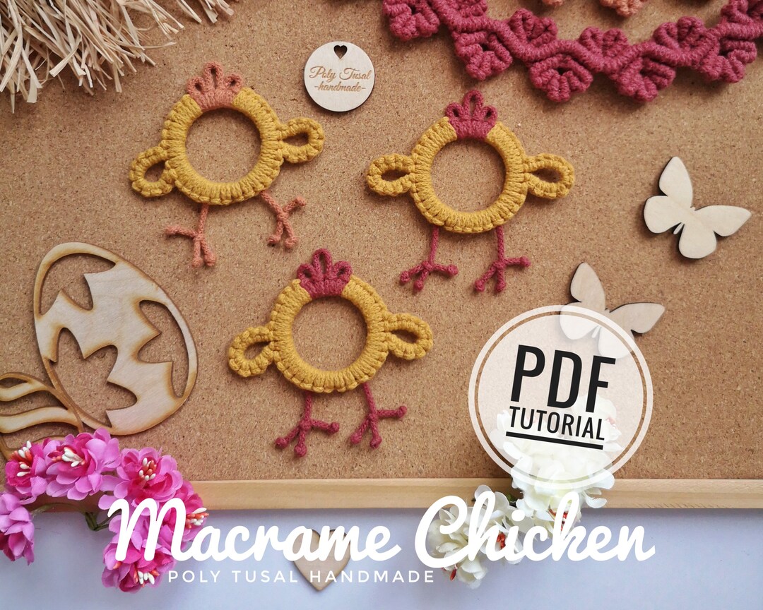 Macrame Chicken Pattern| Easter DIY Tutorial | Thanksgiving Turkey Craft for Beginners| Cute ...