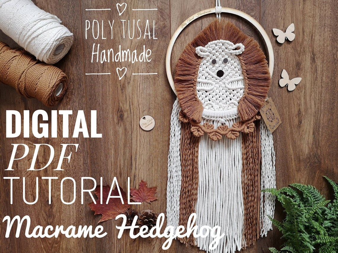 Tutorial PDF for Macrame Hedgehog Pattern Step by Step Forest - Etsy