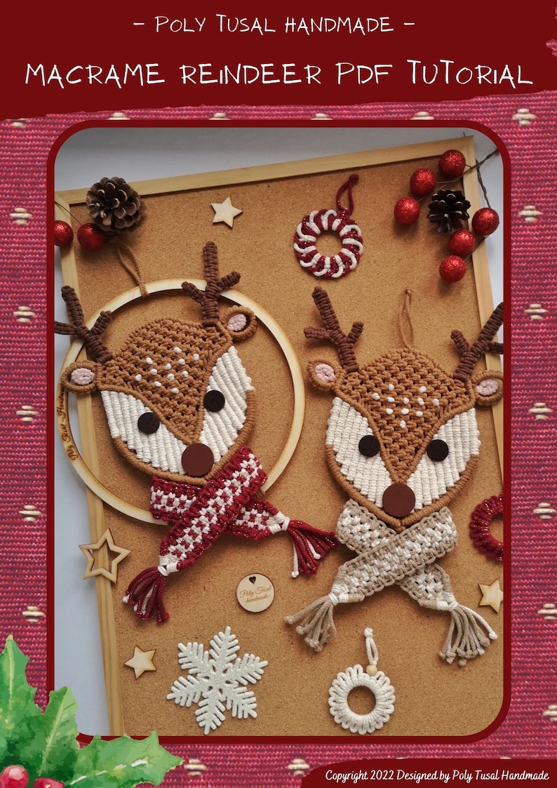 Christmas Macrame Reindeer PDF Tutorial, DIY Spring Deer Pattern ...