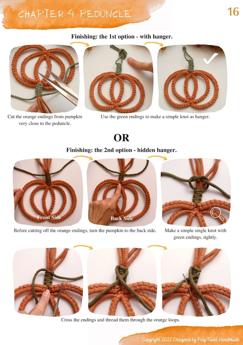 Macrame Pumpkin Pattern PDF Tutorial Easy Halloween DIY - Etsy