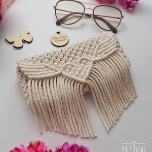 Macrame Glasses Case PDF Tutorial, DIY Pattern for Pen Holder With Flap ...