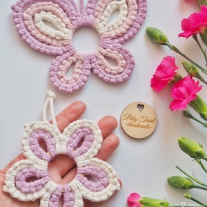 Macrame Butterfly Flower Pattern PDF Tutorial | Cute Pedants DIY | Summer Car Hanger | Beginner ...
