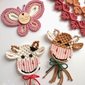 Macrame Cow PDF Pattern Tutorial | Bull Craft | Farm Animal DIY Decor ...