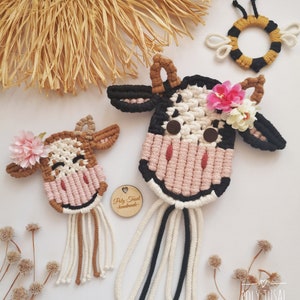 Macrame Cow PDF Pattern Tutorial | Bull Craft | Farm Animal DIY Decor ...