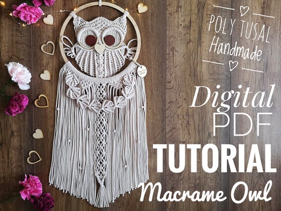 TUTORIAL PDF for Macrame Owl Step by Step Guide Cute Wall - Etsy