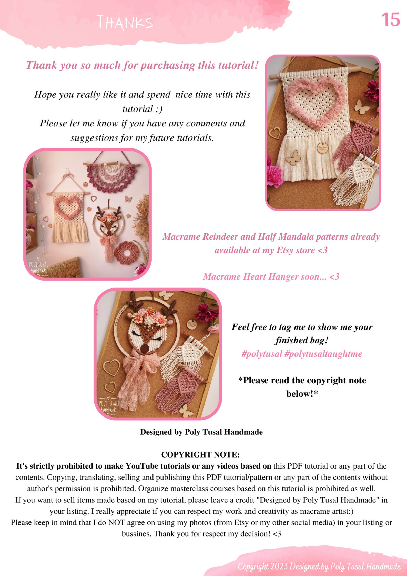 Macrame Heart PDF Pattern| Valentines DIY Tutorial| Wall Hanging Fluffy ...