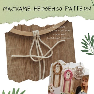 Tutorial PDF for Macrame Hedgehog Pattern| Step by Step Forest Animal ...
