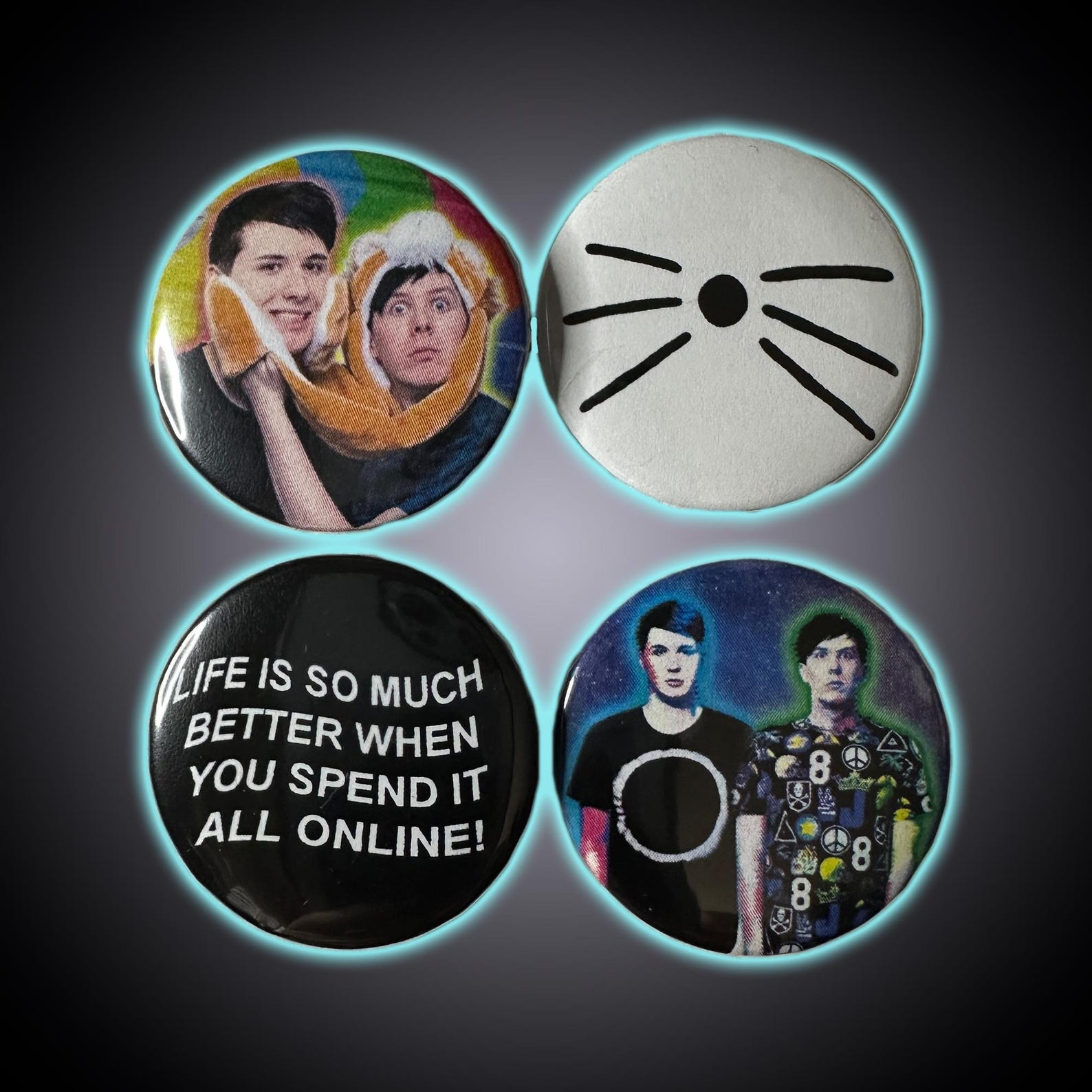 Dan and Phil Inspired Pins - SETS OF 4 - Etsy