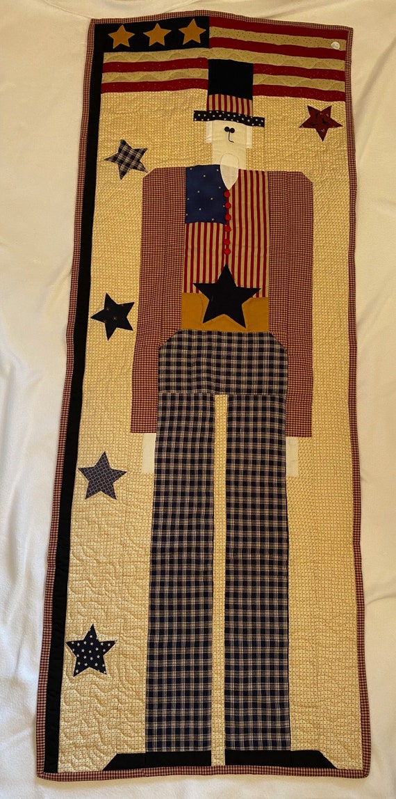 Uncle Sam Hand Made Wall Hanging Quilt July 4th Independence - Etsy