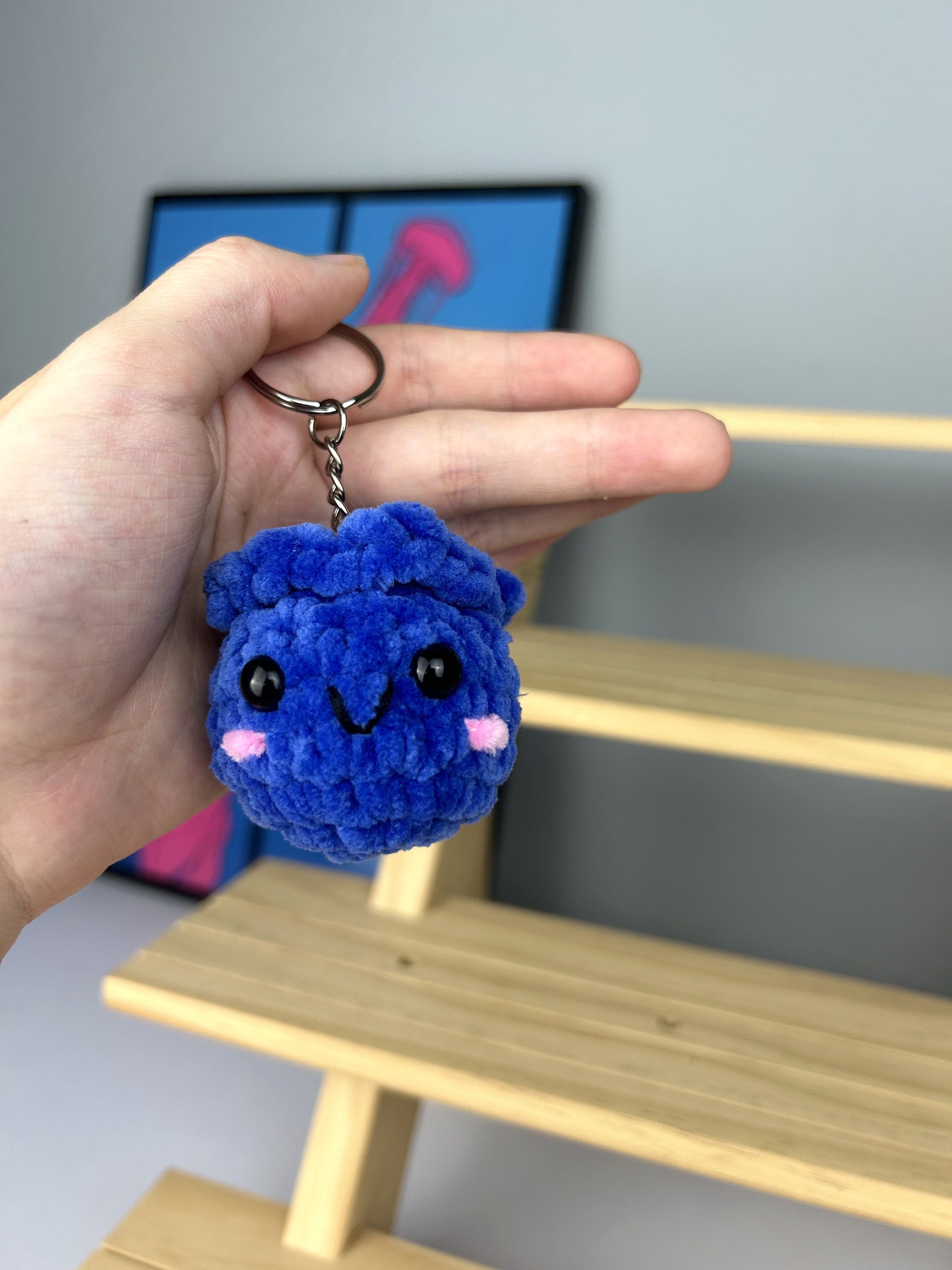 Crochet Blueberry Keychain/plushie | Super Soft | Fruit Amigurumi - Etsy