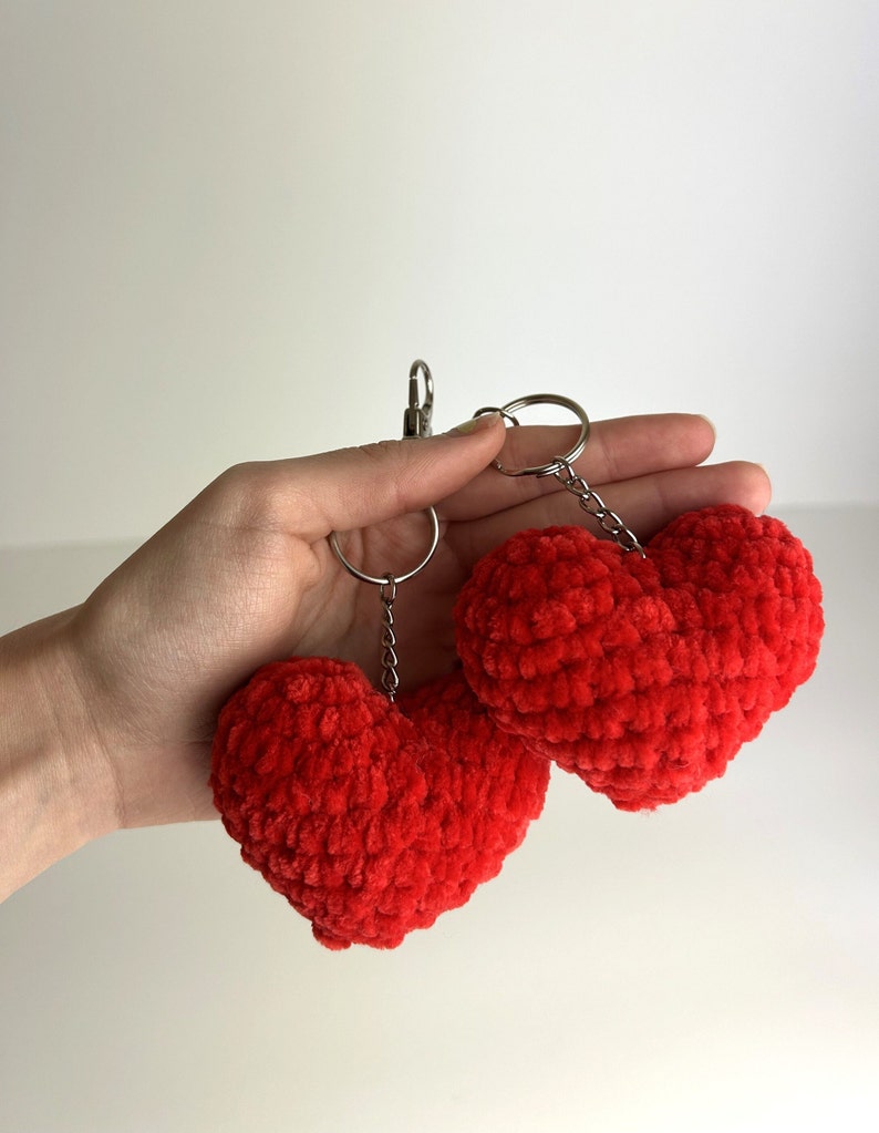 Heart Keychain | Crochet Heart | Super Soft - Etsy