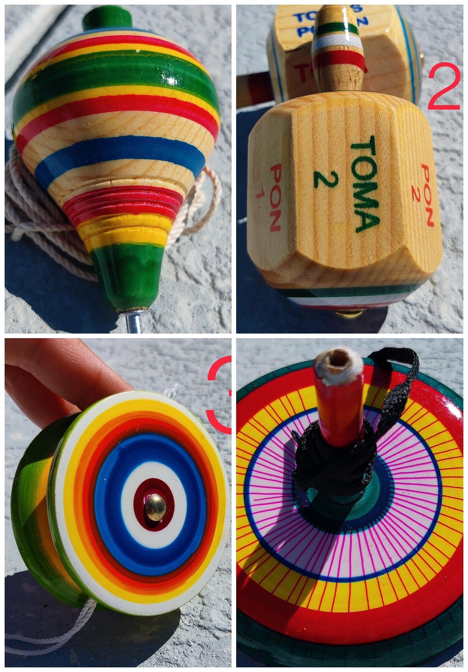 Handcrafted Wooden Toys From Mexico. Yo-yo Spin Tops M-L - Etsy