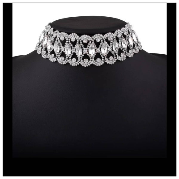 Rhinestone Choker - Etsy