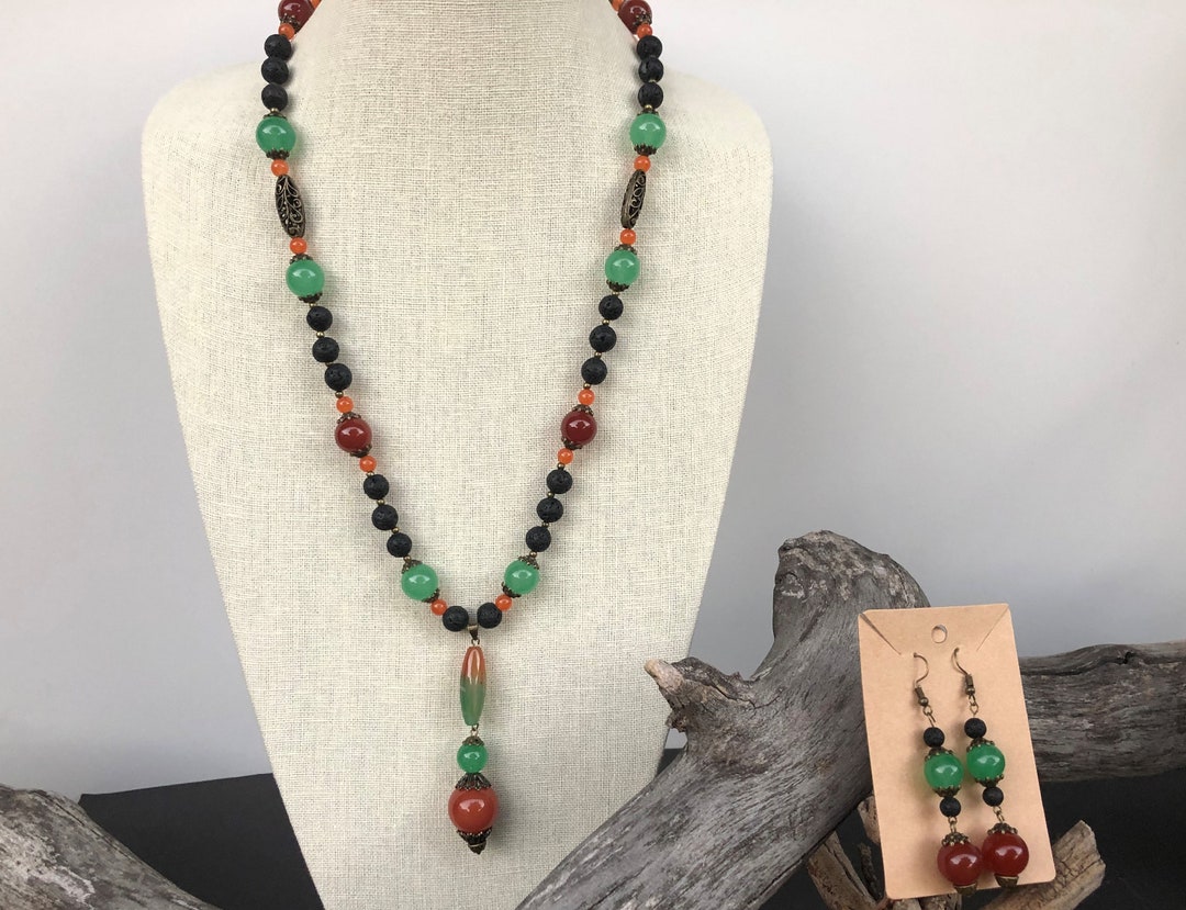 Mauna Loa Volcano Necklace and Earring Set - Etsy