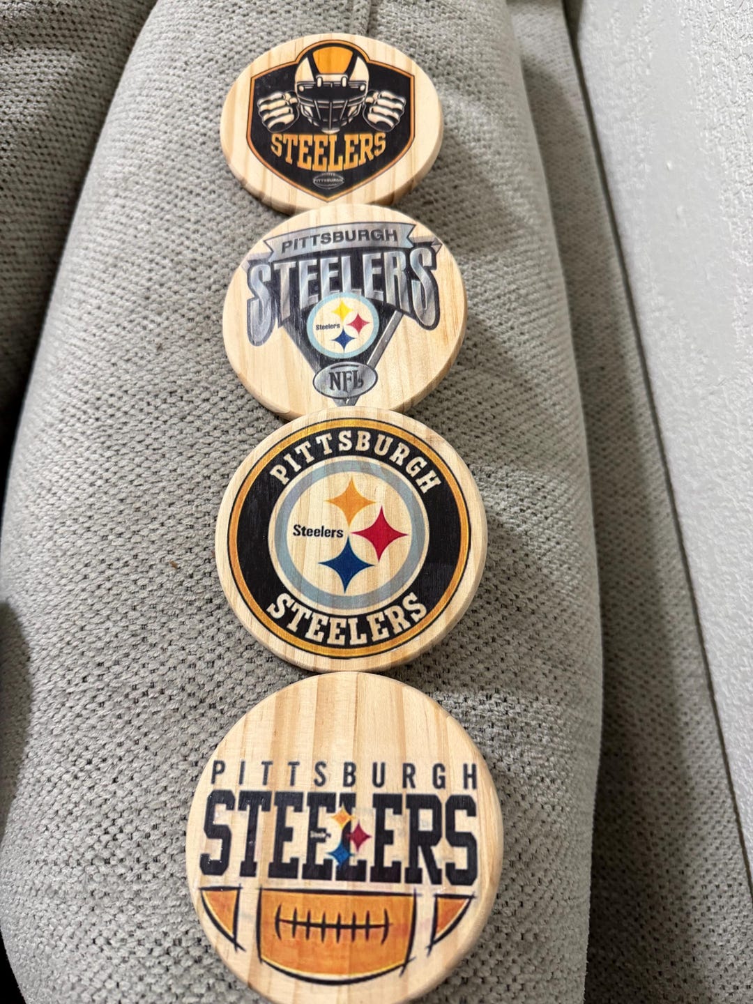 Pittsburgh Steelers Coaster Set (4) Smooth Round Style - Etsy