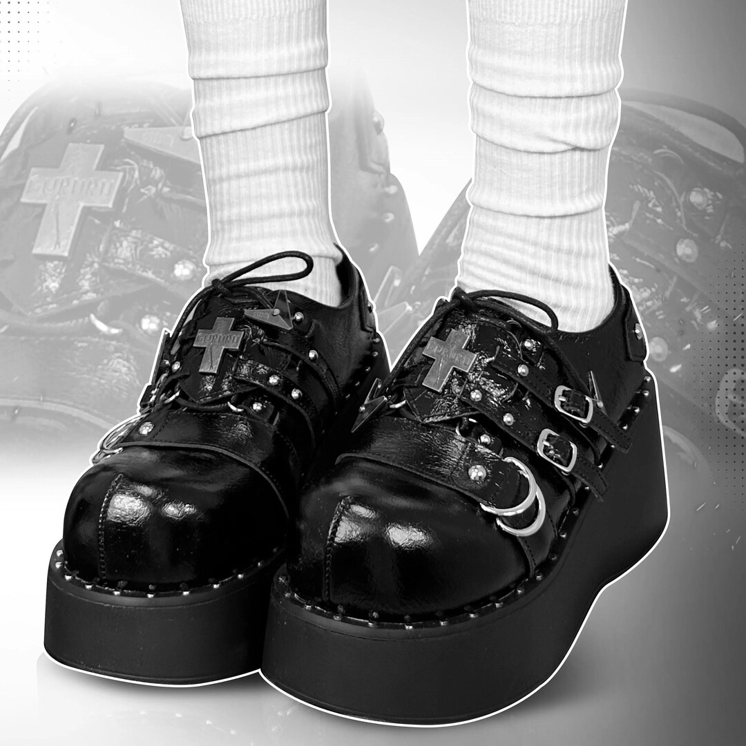 Hell Nurse Genuine Leather Black Goth Harujuku Y2K Subculture Punk Hot ...