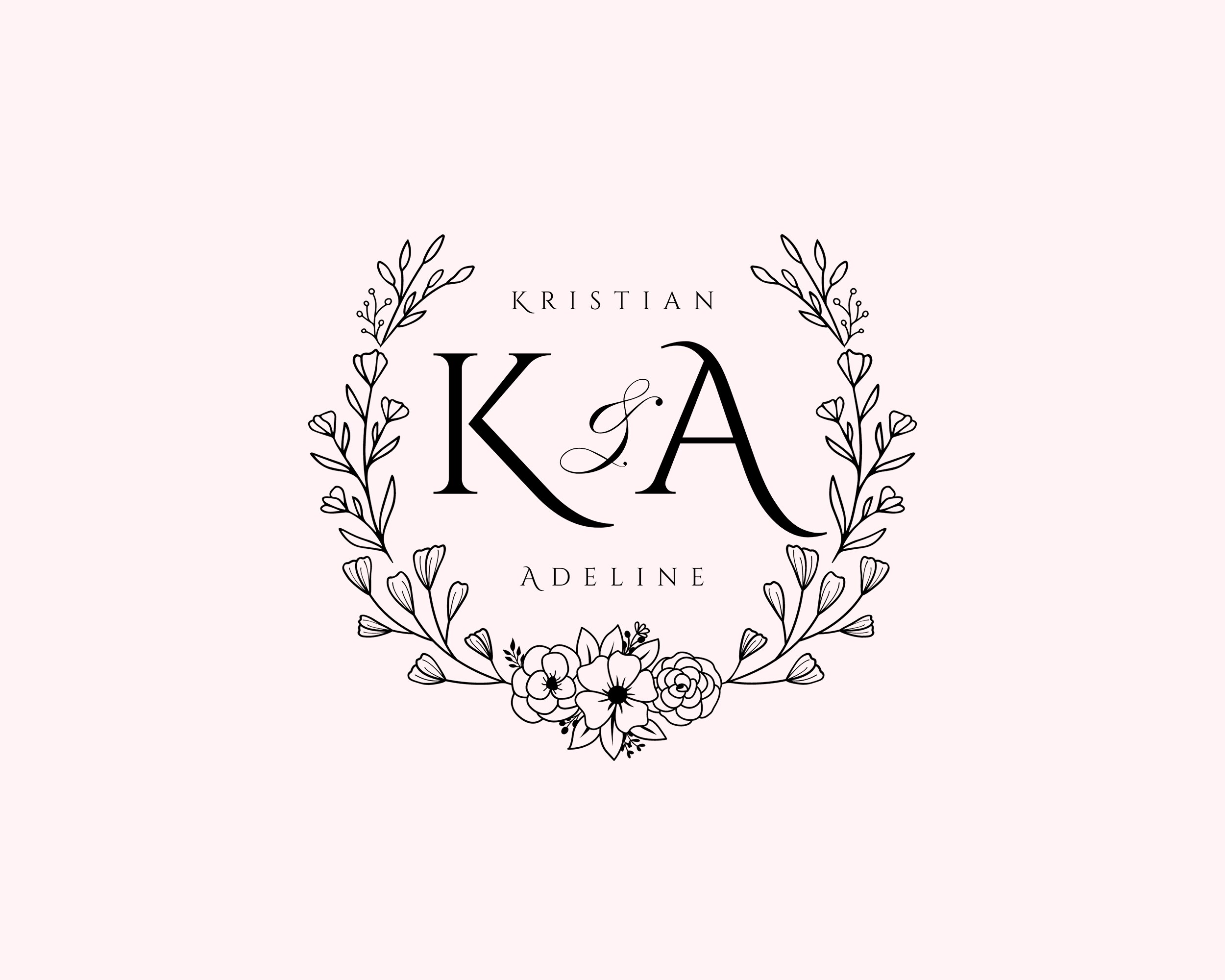 Simple Wedding Logo Floral Wedding Monogram Logo Editable - Etsy