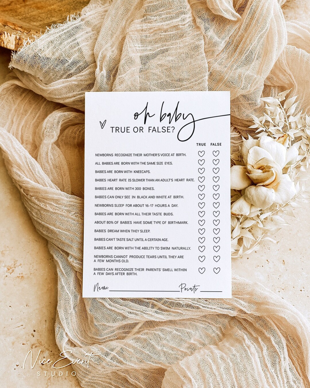 True or False Baby Shower Game Printable Oh Baby True or False - Etsy