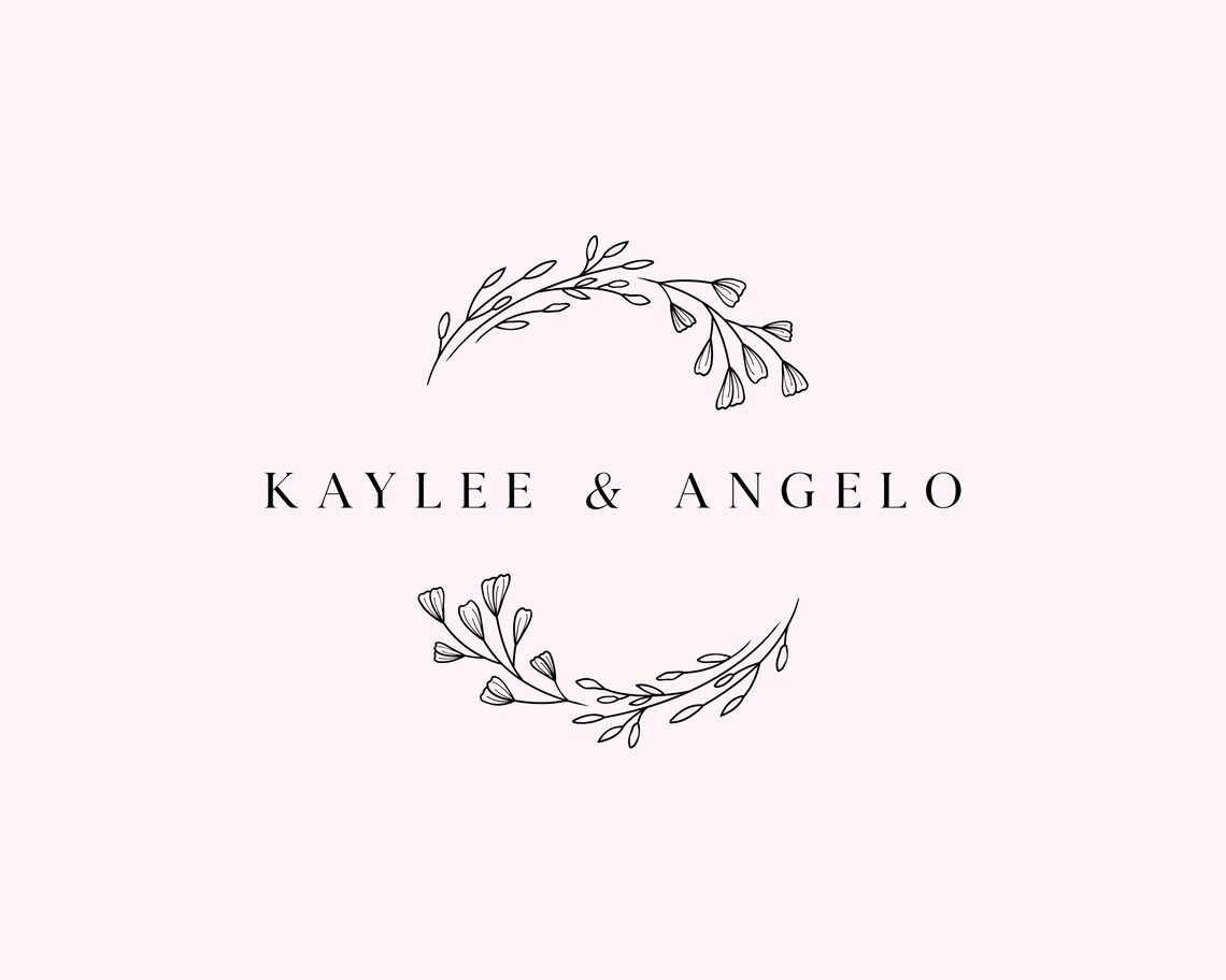 Simple Wedding Logo Floral Wedding Monogram Logo Editable - Etsy