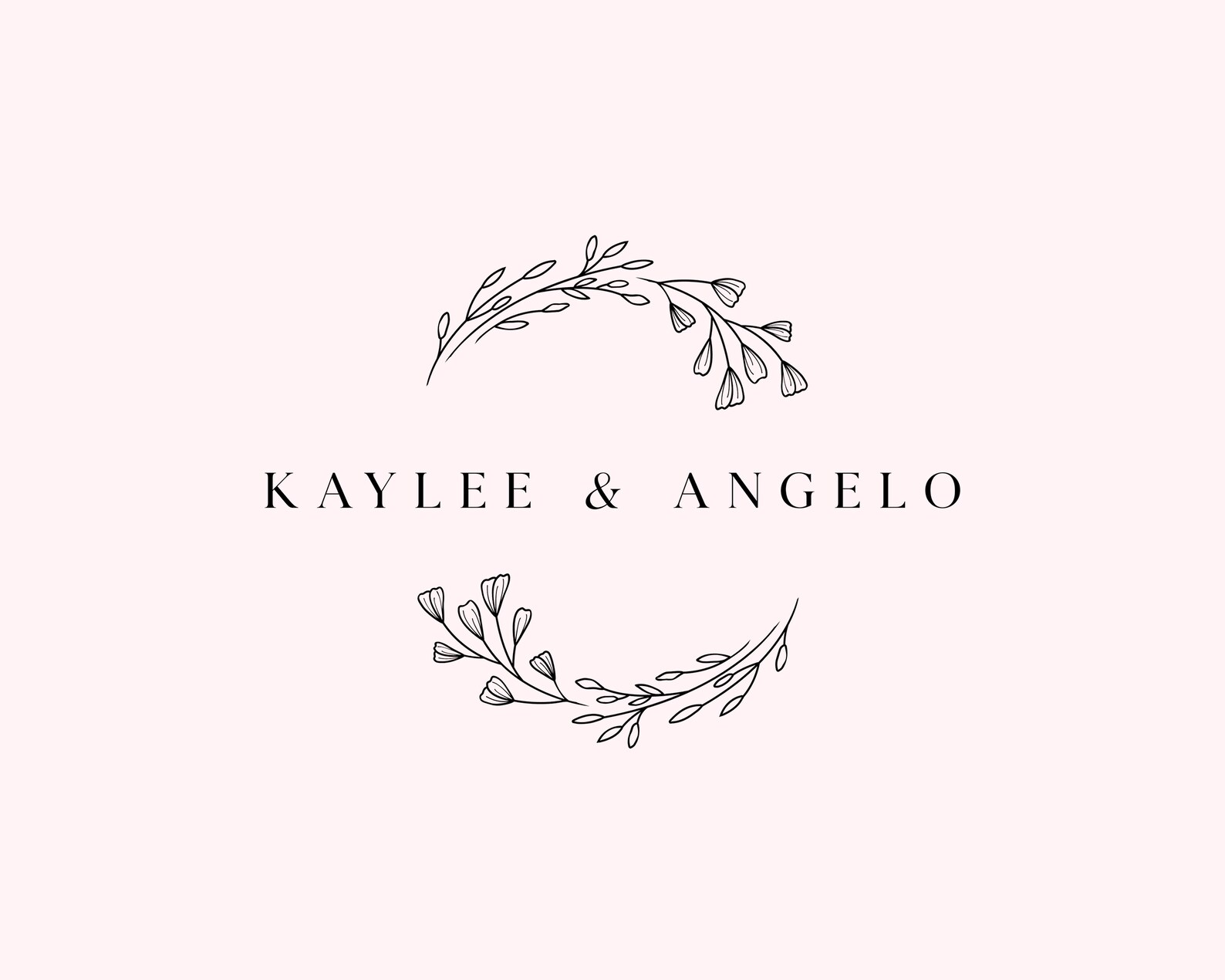 Simple Wedding Logo Floral Wedding Monogram Logo Editable - Etsy