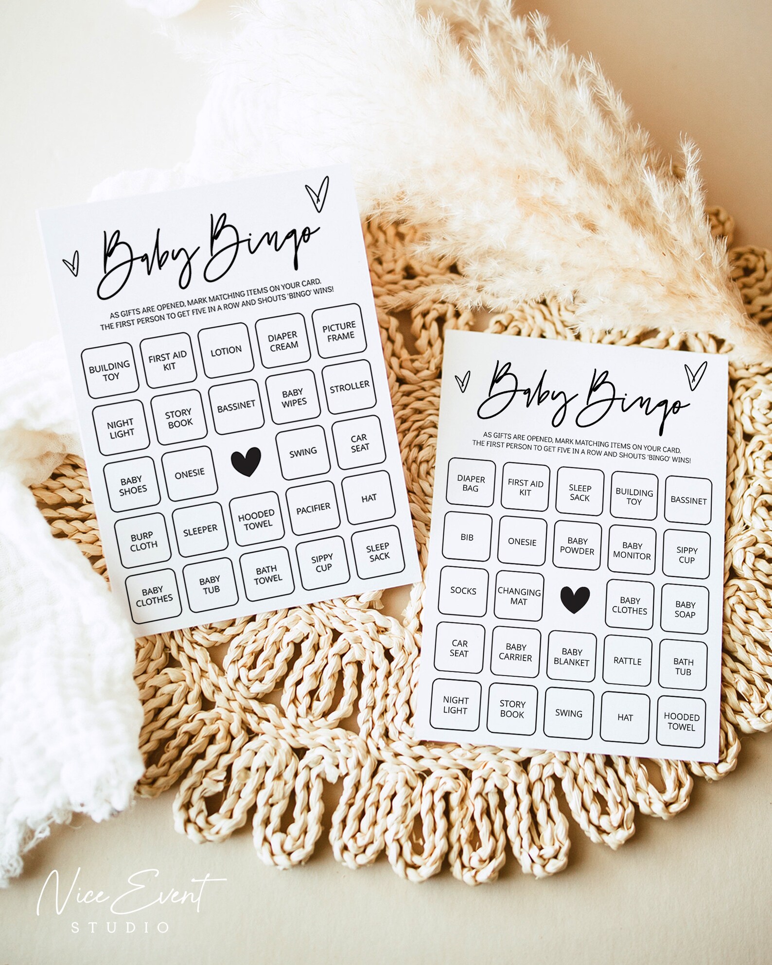 Baby Bingo Game 60 Prefilled Baby Bingo Cards Editable Baby Shower ...