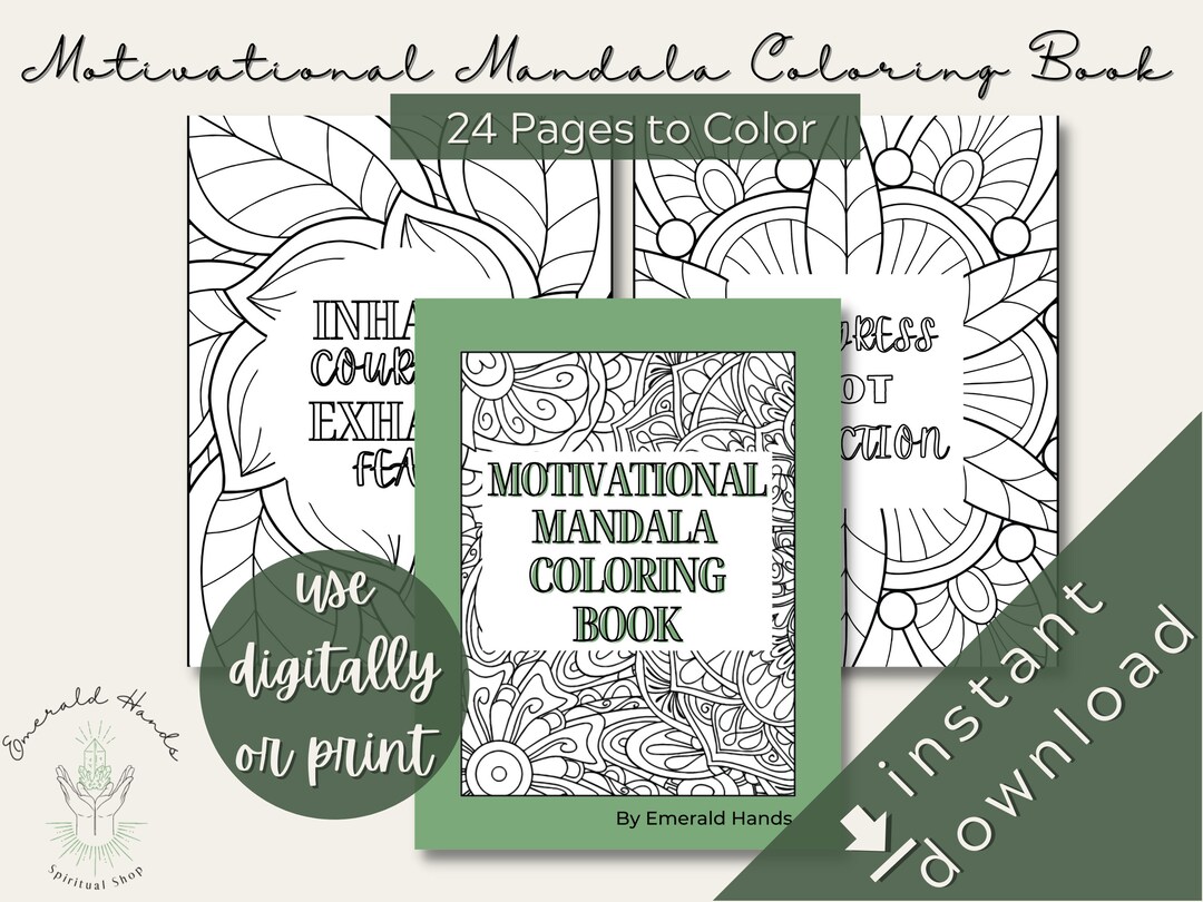 Motivational Mandala Coloring Book | Instant Download | Digital ...