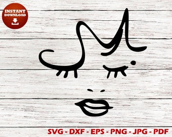 Abstract Woman Face Svg Bundle - Etsy